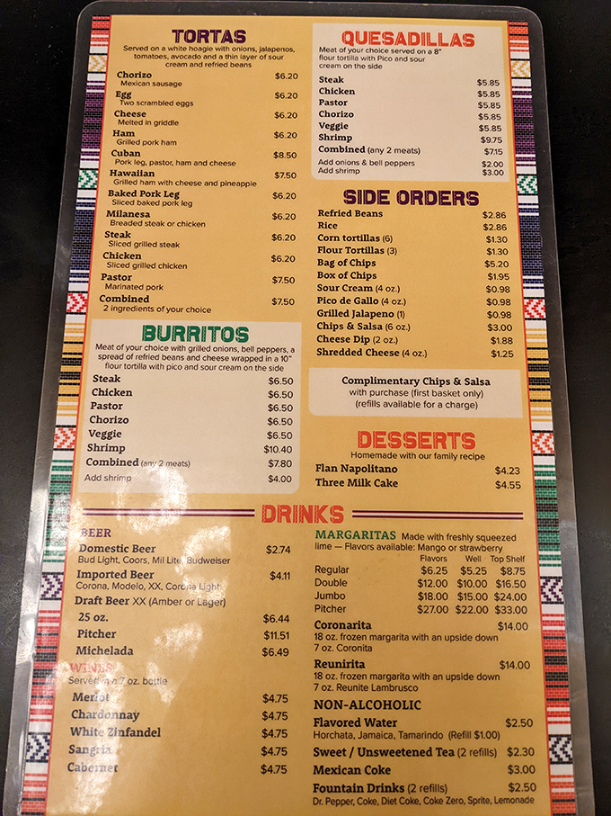 A menu that doesn't need fancy descriptions or trendy ingredients&mdash;just authentic Mexican classics that have stood the test of time.