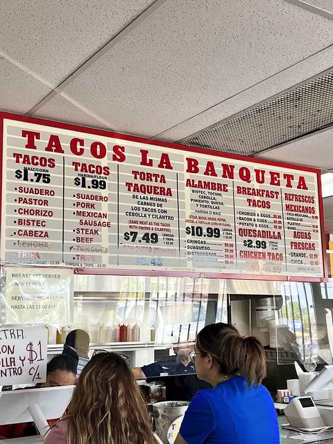 The menu board &ndash; a roadmap to happiness with prices that won't make your wallet weep. Study it like you're cramming for the most delicious exam ever.