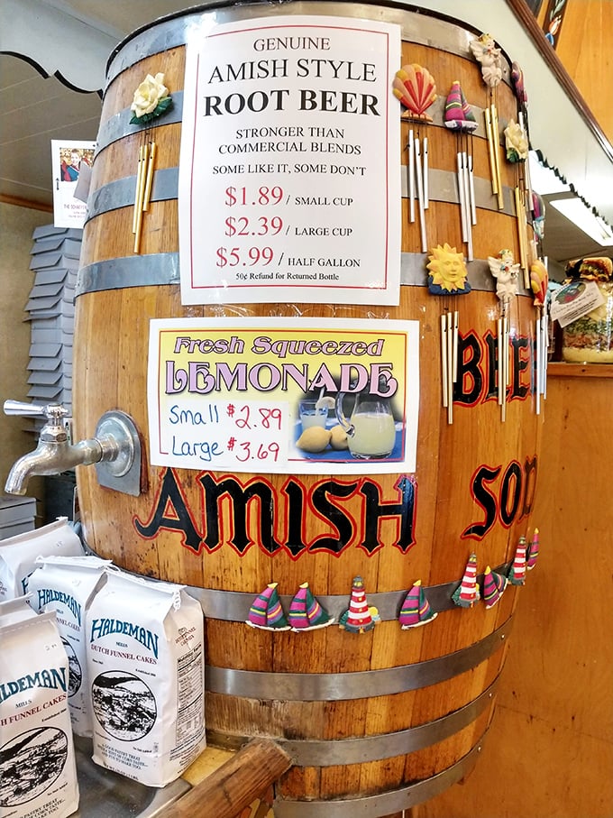 That wooden barrel isn't just decorative&mdash;it dispenses genuine Amish-style root beer that'll make you question why you ever settled for the supermarket stuff.