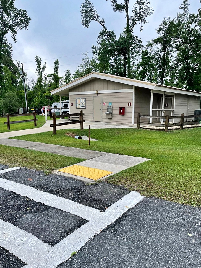 Even the facilities at Three Rivers blend seamlessly into the landscape, proving function and beauty aren't mutually exclusive in the wild. 