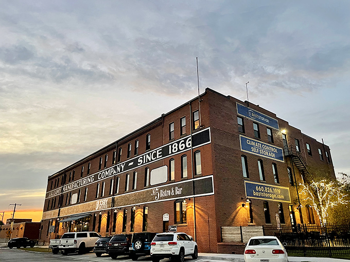The Brick Front Grill occupies the historic Gathering Company building, where today's comfort food is served in yesterday's industrial splendor.