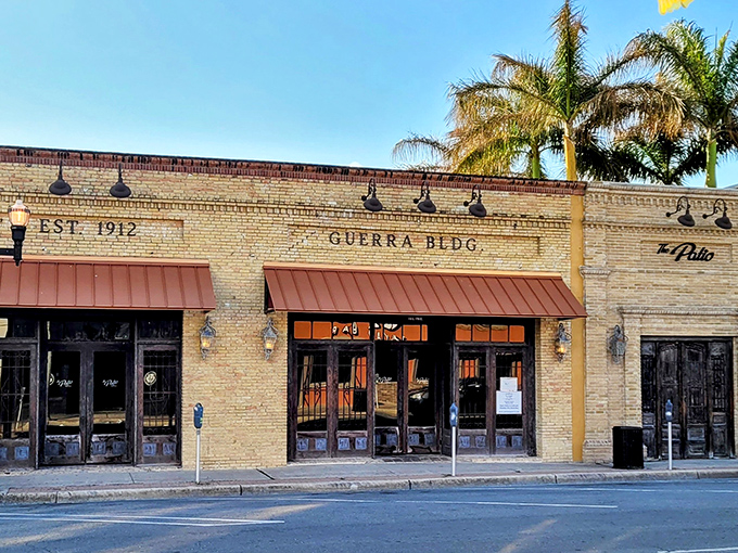 The historic Guerra Building houses some of McAllen's finest eateries. Brick facades and awnings that whisper, "Come in, the air conditioning is as delightful as our food."