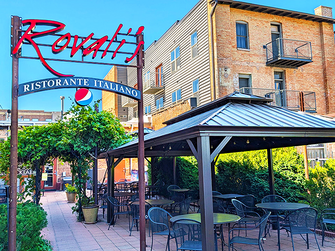 Rovalis' patio beckons like an Italian grandmother insisting you're too skinny. The perfect spot for pasta and people-watching on a summer evening.
