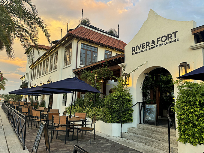 River & Fort Restaurant offers waterfront dining where Spanish-inspired architecture meets Florida's freshest seafood&mdash;history with a delicious view.