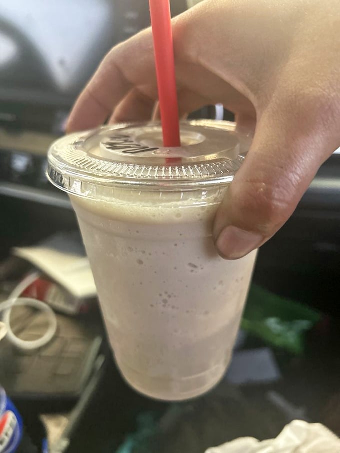 This isn't just a root beer freeze; it's summer in California captured in a cup, complete with that perfect straw-to-sip ratio.