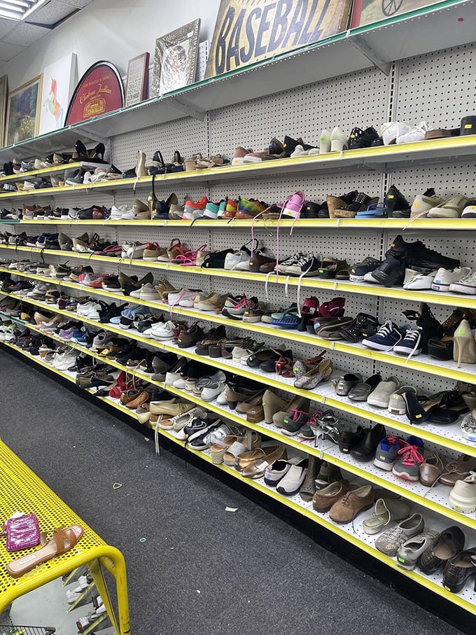 The shoe section rivals Imelda Marcos's closet, with endless rows of footwear waiting for their Cinderella moment at fraction-of-retail prices.