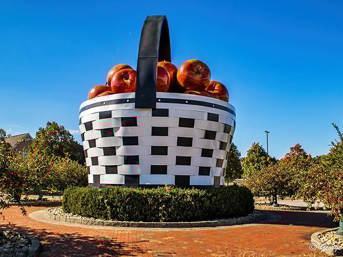 Black and white never looked so massive. This checkered colossus stands proudly against the blue Ohio sky, daring you not to stare.