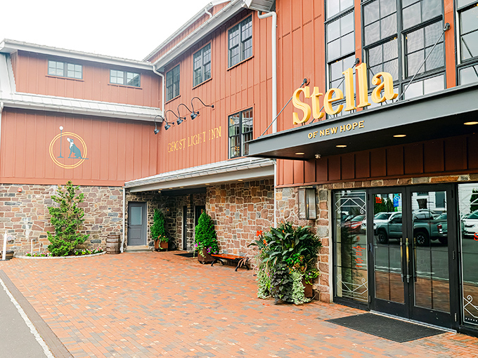 Stella of New Hope stands as a testament to industrial heritage reimagined. What was once a factory now serves up culture and cuisine.