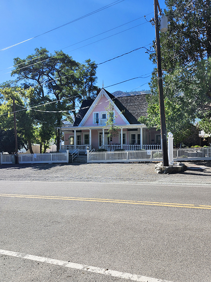 The Pink House stands as a Victorian beauty with its white picket fence &ndash; like something straight out of a Norman Rockwell painting come to life.