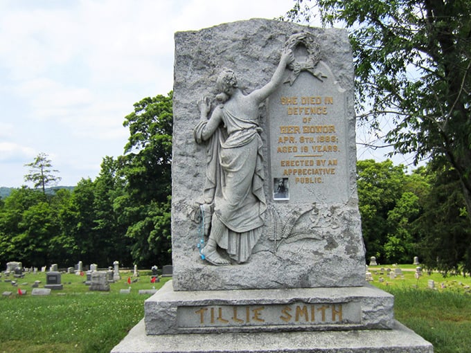 The Tillie Smith monument stands as a poignant reminder that even small towns hold big stories, her tragic tale etched in stone and local memory.