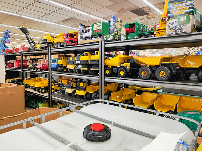 Tonka truck heaven awaits the young and young-at-heart. These miniature yellow workhorses have outlasted most of the real construction companies that built America.