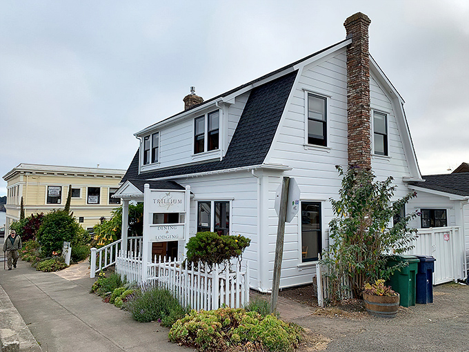The Trillium Cafe's white picket fence isn't just for show&mdash;it's keeping the overwhelming charm contained for public safety reasons.
