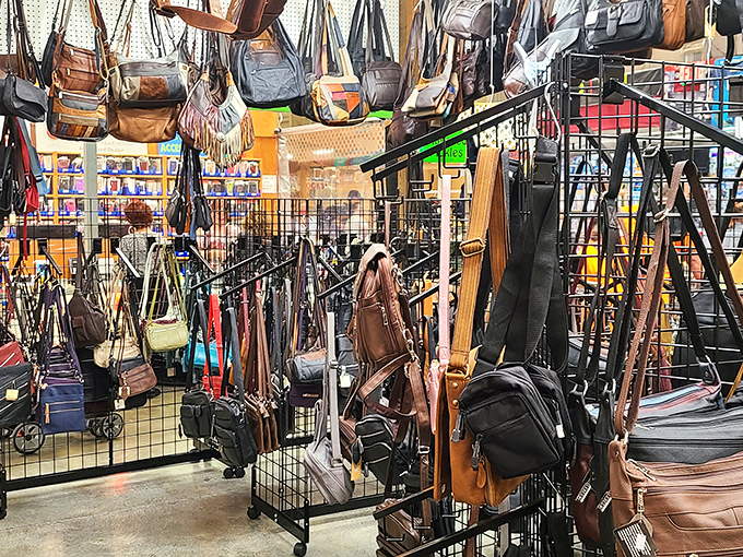 Leather goods heaven! These aren't just bags—they're future travel companions waiting to collect stories and hold secrets from your adventures across Tennessee and beyond.