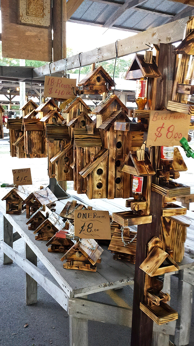 Birdhouse bonanza! These wooden avian mansions prove that even Florida's feathered residents deserve real estate with character and curb appeal.