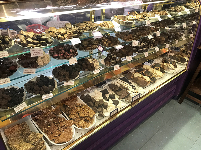 This chocolate display case should come with a warning sign: "May cause involuntary drooling and the sudden urge to press your face against the glass."