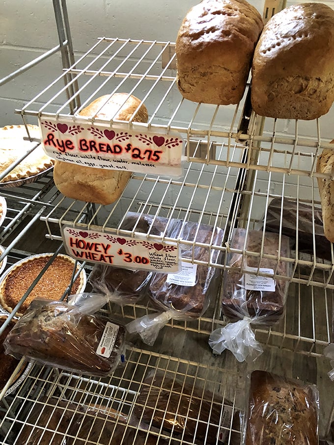 The bread aisle we deserve. Handwritten labels tell you what's what, but your nose already knows&mdash;this is the real deal.
