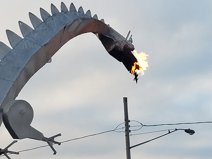 Not just for show! The dragon delivers on its fiery promise, shooting impressive flames that would make Game of Thrones' special effects team nod in approval.