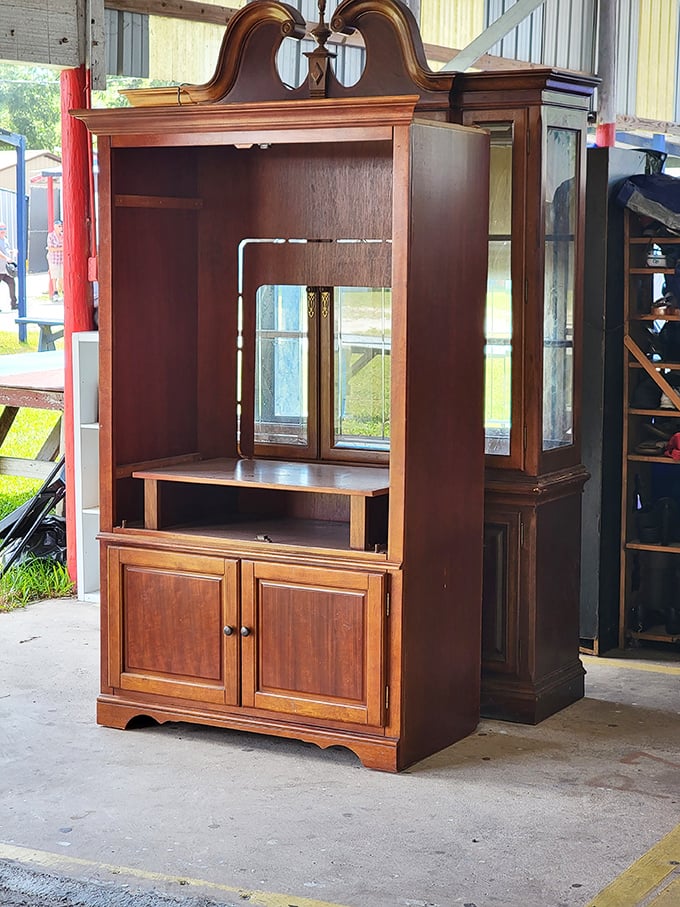 Not just furniture, but time travel. This elegant entertainment center has stories to tell, having witnessed decades of family gatherings before landing here.