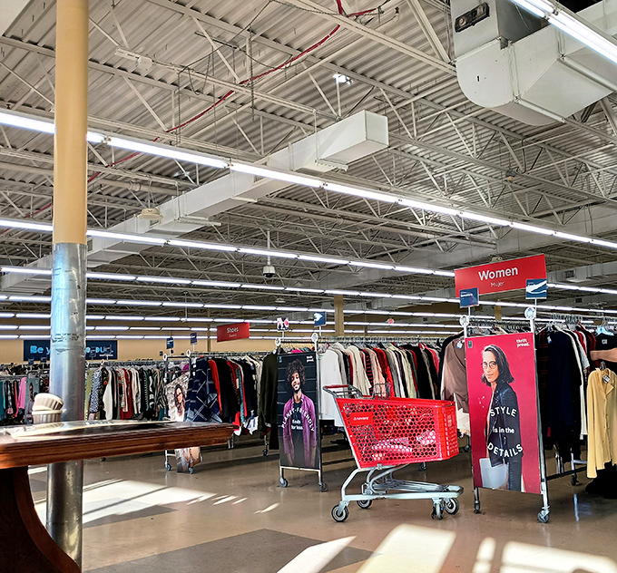 The women's section alone could outfit half of Massachusetts for a fraction of mall prices.