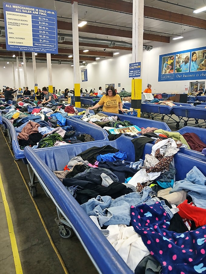 The pricing board tells the beautiful truth&mdash;paperbacks for $1.59, hardbacks for $2.79. Literature lovers, rejoice and replenish your shelves!