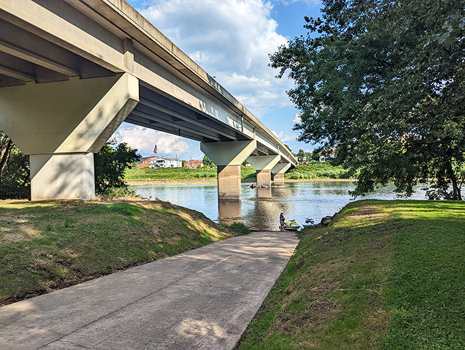 The bridge between everyday life and river adventures&mdash;quite literally. This paved path invites both serious explorers and casual wanderers.