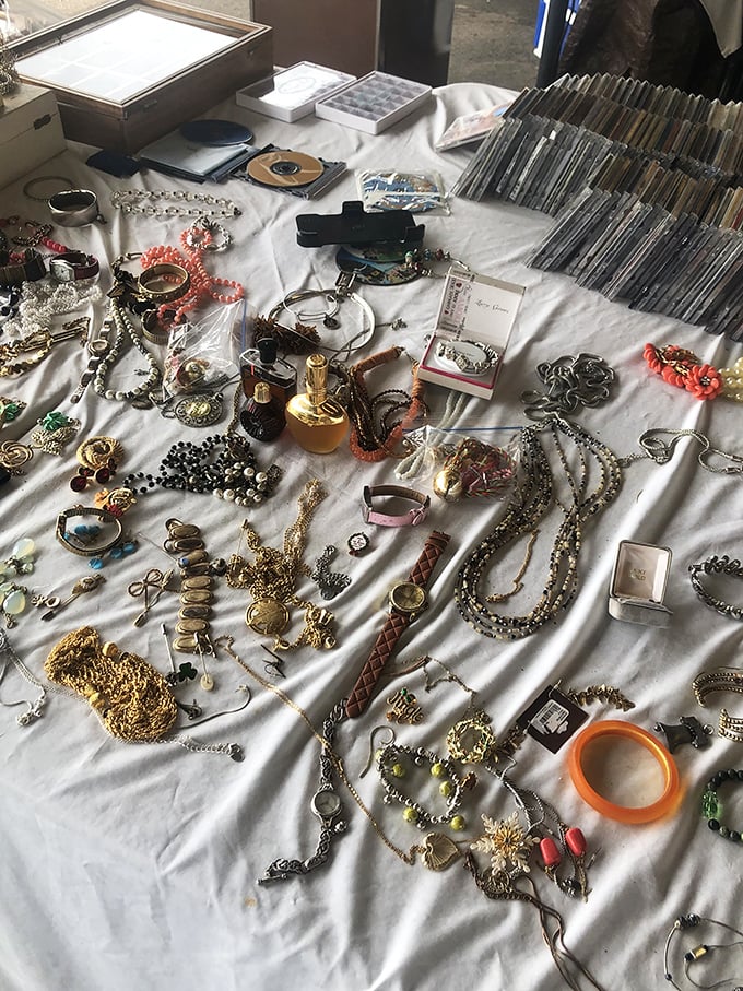 A jewelry hunter's paradise where someone's forgotten treasures await new wrists and necks. That vintage watch might have stories to tell.