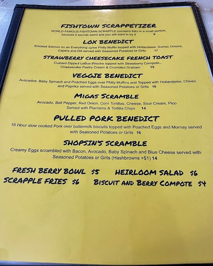 A menu that speaks the universal language of "you're about to be very happy." Fishtown's scrapple-tizer might be the most Philadelphia thing ever created.