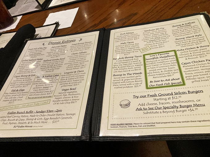 A menu that requires strategic planning&mdash;like plotting coordinates on a treasure map where X marks the "I'll have that one, please."