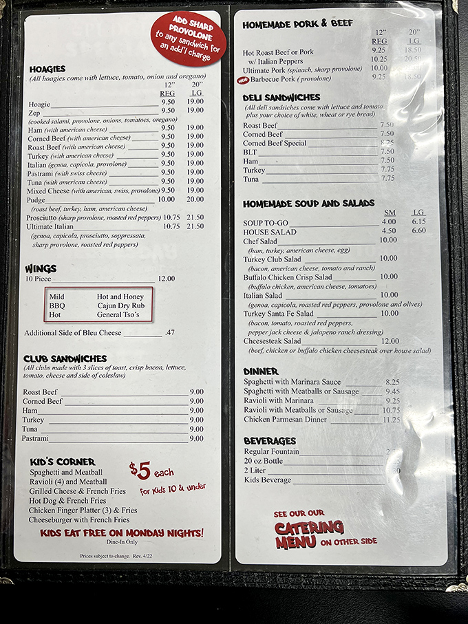 The menu board of dreams. Each line represents not just a sandwich, but a commitment to Pennsylvania's proud hoagie heritage.