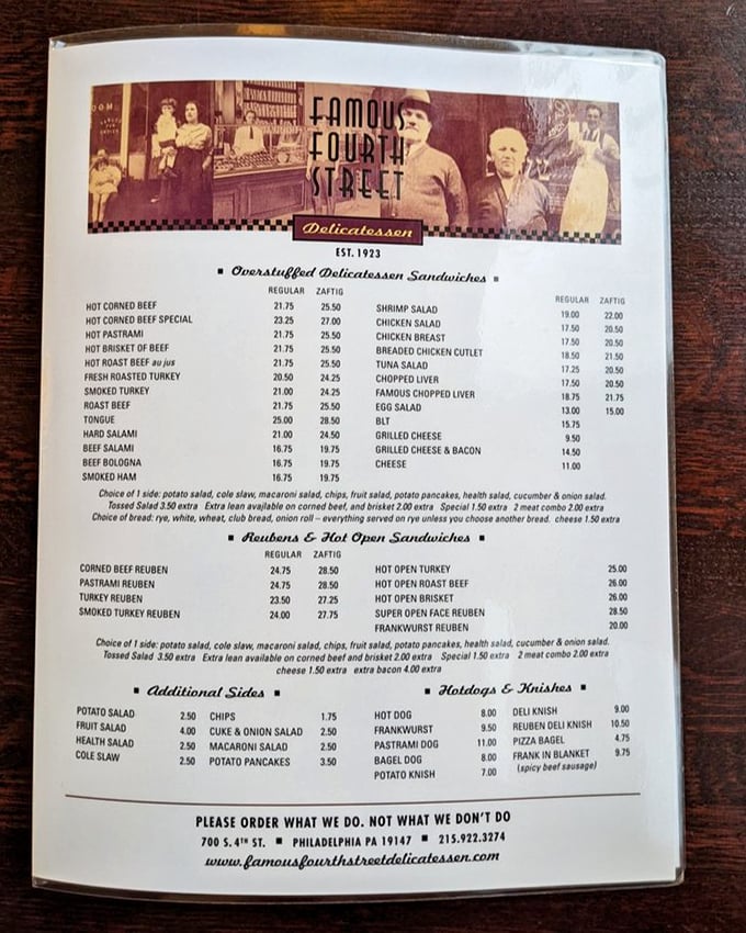 This menu isn't just a list of options&mdash;it's a declaration that portion control is someone else's problem. The "Overstuffed" heading isn't kidding around.