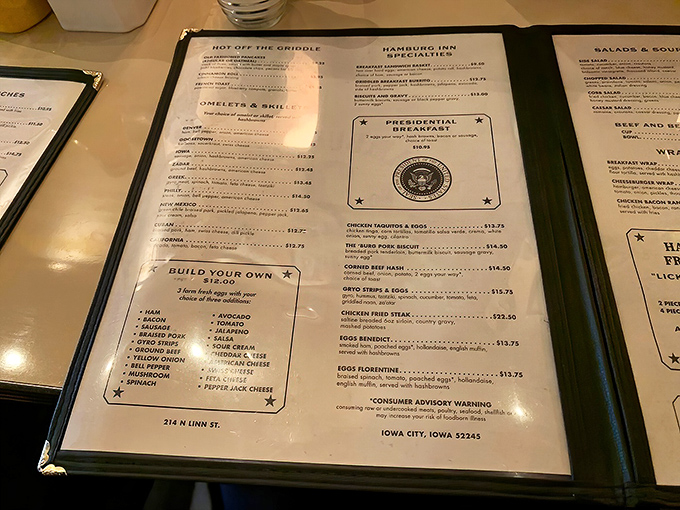 The Presidential Breakfast isn't just named for show&mdash;actual presidents have sat in these booths contemplating these very menu options.