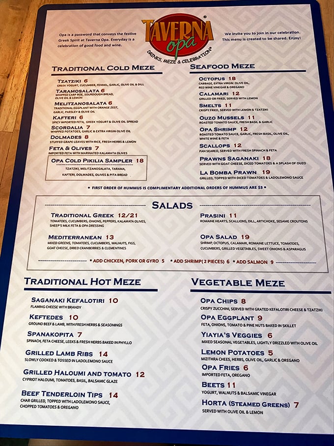 The menu reads like a love letter from the Aegean. Every "meze" promises a passport stamp for your taste buds without the jet lag.