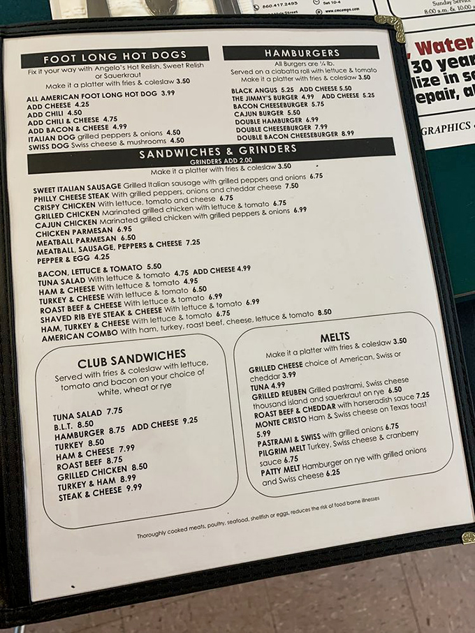 A menu that reads like comfort food poetry. No avocado toast in sight, just timeless American classics that never go out of style.