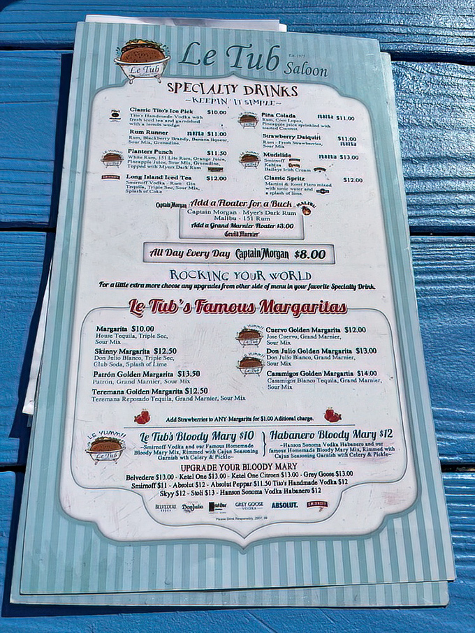 The drink menu alone tells you this isn't your average waterfront joint. "Add a floater for a buck" might be the best deal in South Florida.