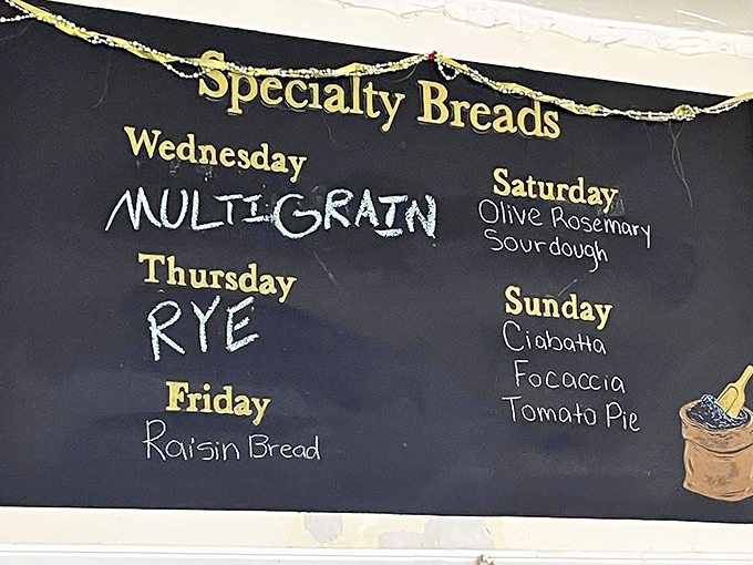 This chalkboard menu isn't just information&mdash;it's a weekly schedule for your taste buds. Circle Sunday in your calendar. Trust me.