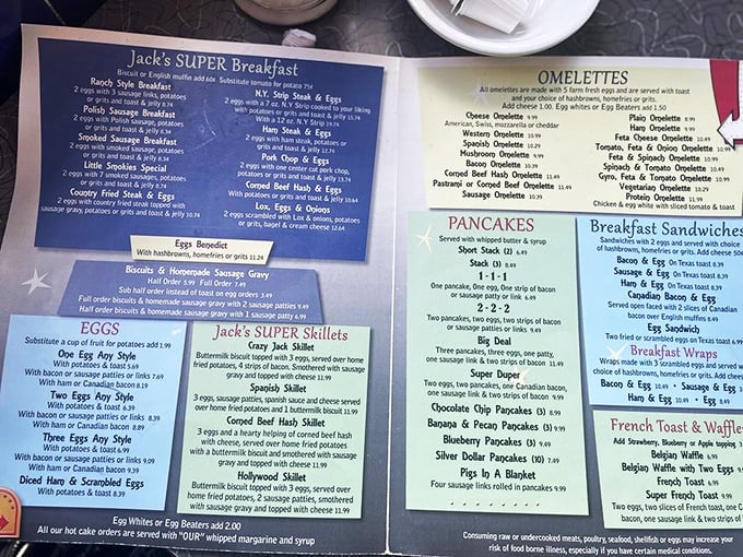 A menu that reads like a love letter to breakfast classics. No molecular gastronomy here, just honest food that actually fills you up.