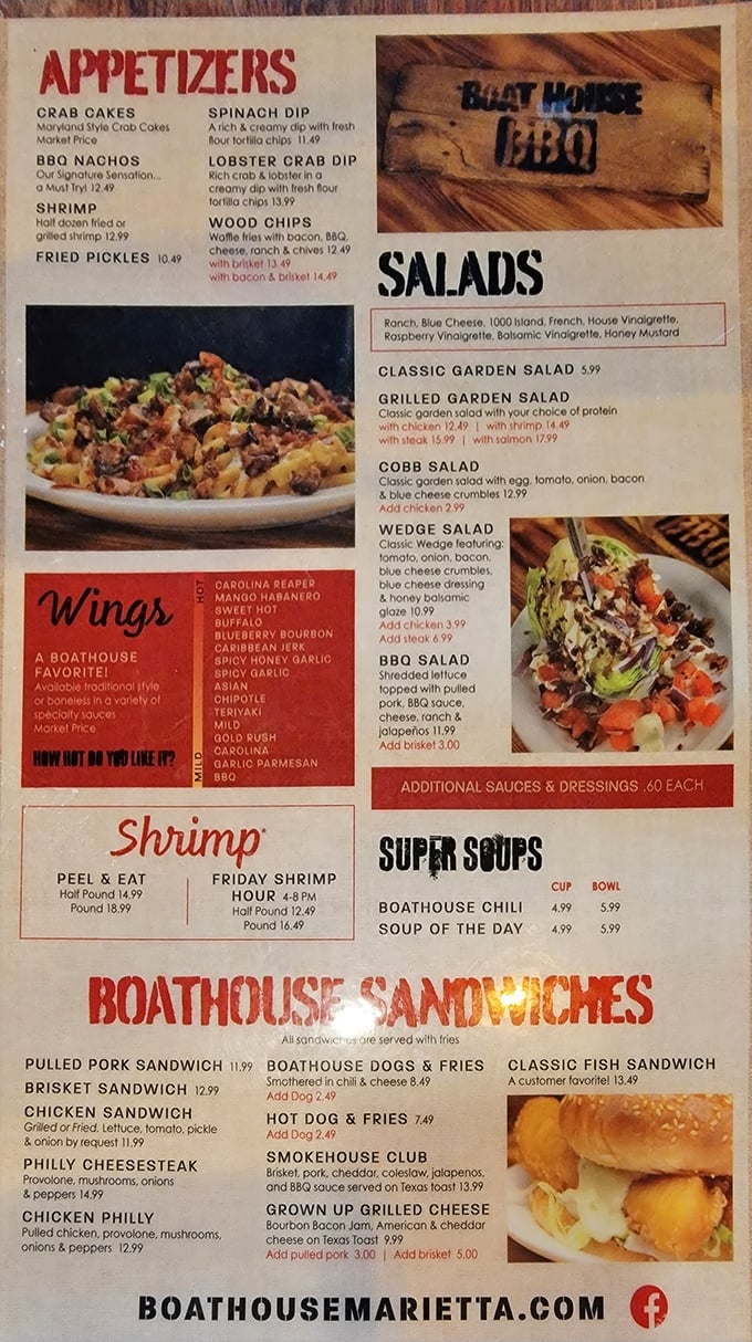 Menu decisions this difficult should come with a therapist. The BBQ nachos are calling my name, but those wings have fifteen flavors!