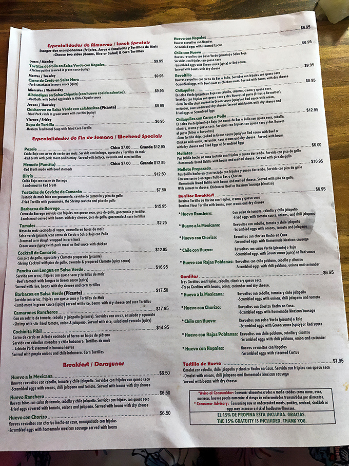 This menu isn't just a list of dishes&mdash;it's a roadmap to culinary bliss with daily specials that locals plan their weeks around.