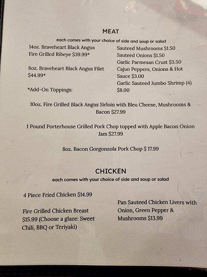 A menu that doesn't need fancy fonts or flowery descriptions&mdash;just straightforward promises of meat perfection that will be kept.