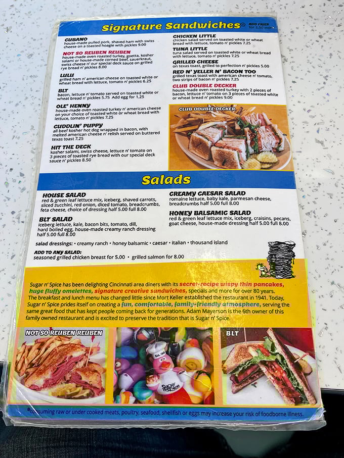 The menu reads like a love letter to comfort food classics. From wispy thin pancakes to hearty sandwiches, decisions have never been so deliciously difficult.