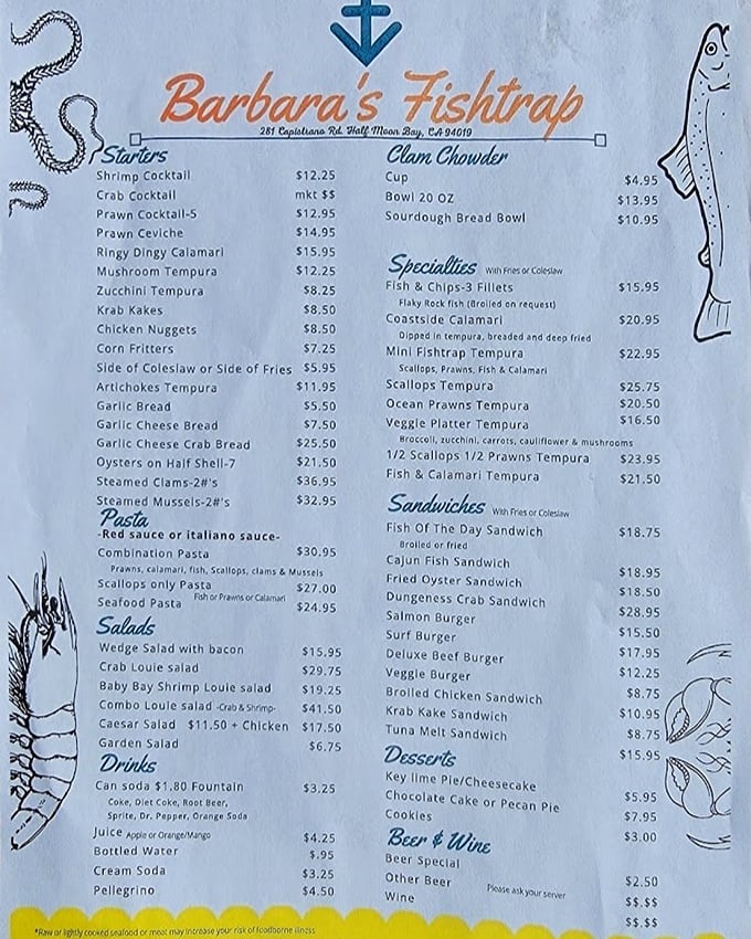 The menu reads like poetry to seafood lovers &ndash; simple descriptions promising oceanic delights without pretentious foodie jargon.