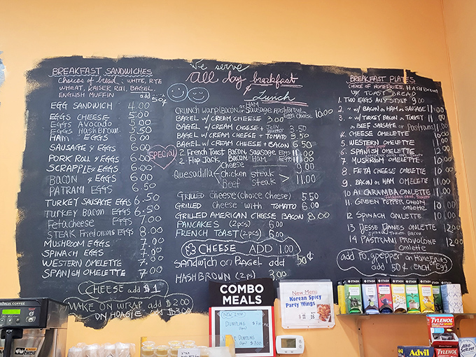 The chalkboard menu&mdash;a magnificent tapestry of breakfast possibilities that makes ordering feel like a delightful choose-your-own-adventure novel.