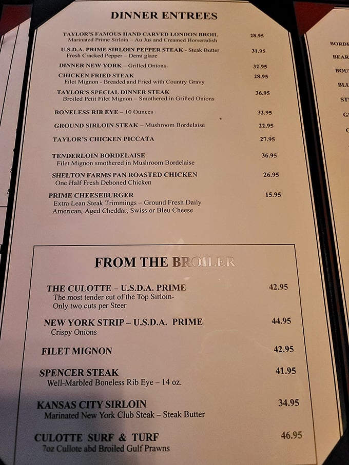 A menu that doesn't need trendy reinvention. These classics have earned their place through decades of perfectly executed simplicity.