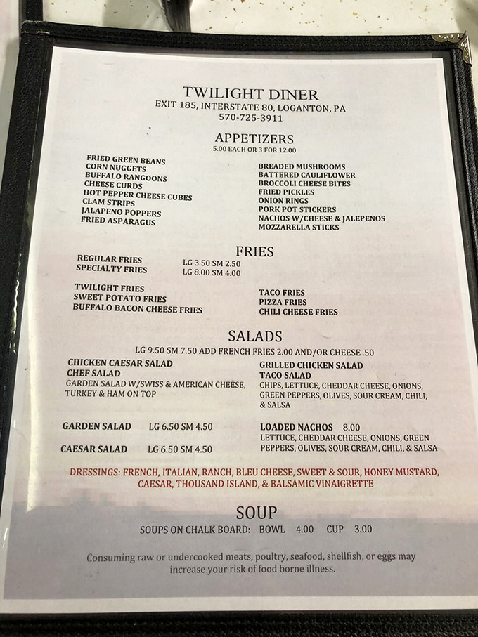 A menu that doesn't need fancy descriptions or trendy ingredients&mdash;just honest food that speaks for itself.