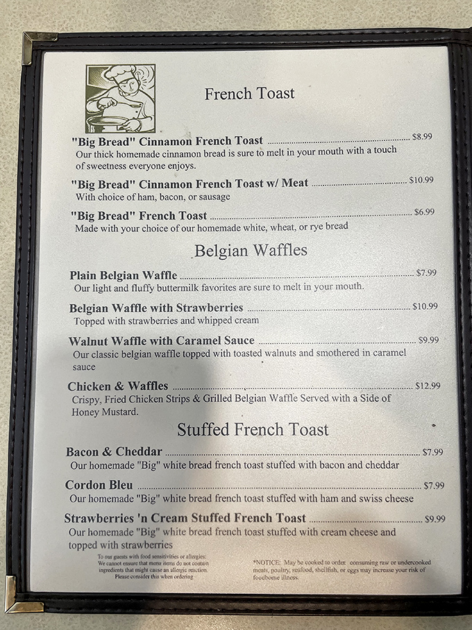 The menu that launched a thousand road trips. That "Big Bread" Cinnamon French Toast isn't just breakfast&mdash;it's an event your taste buds will mark on their calendar.