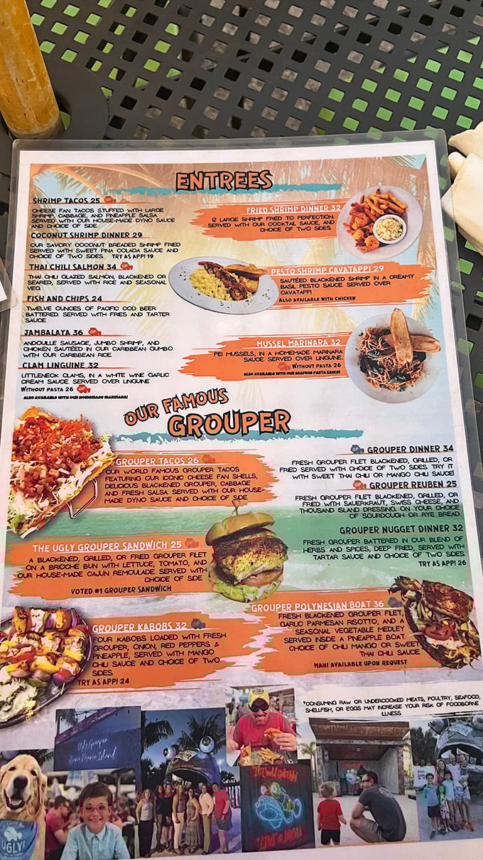 A menu that reads like a love letter to grouper, offering this humble fish in so many delicious forms you'll need multiple visits to try them all.