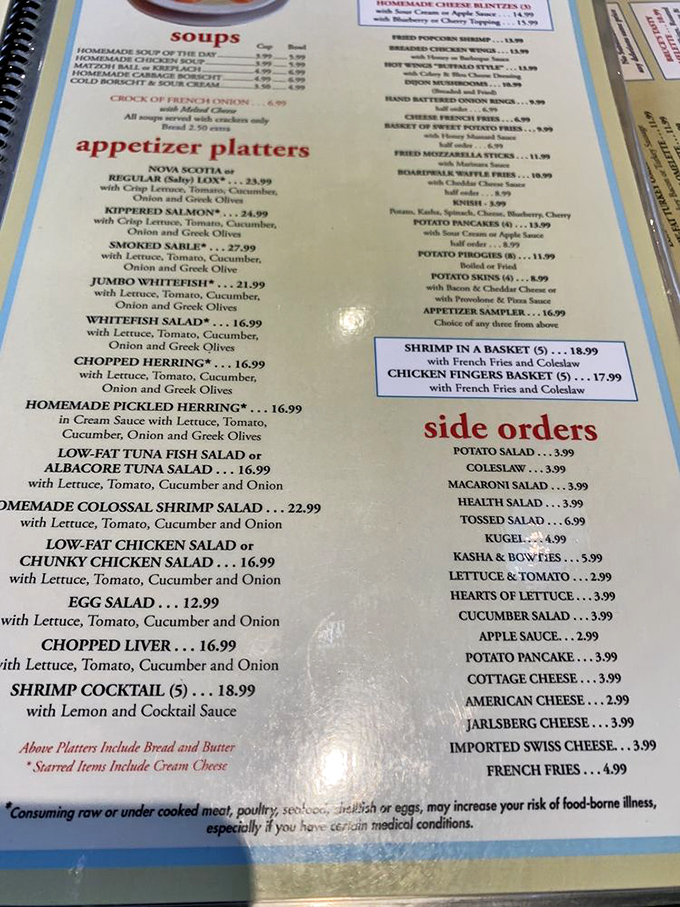 A menu that reads like a love letter to Jewish deli classics. Decision paralysis has never been so delicious.
