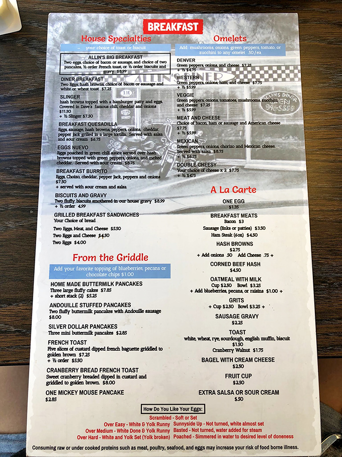 This menu isn't just a list of food&mdash;it's a roadmap to breakfast nirvana. Choose your adventure wisely!