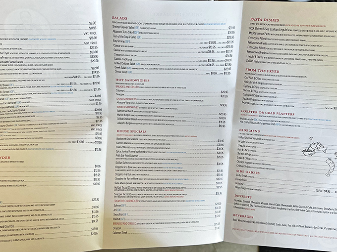 This menu isn't just extensive&mdash;it's a maritime novel with chapters dedicated to every creature that ever called the ocean home.