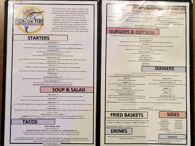 A menu that reads like a love letter to the sea. Good luck choosing just one thing—you'll be plotting your return visit before the appetizers arrive.